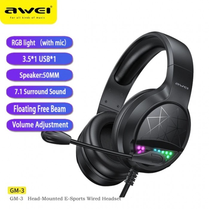 AWEI GM-3 Wired Gaming Headset : Gadgethub.com.bd