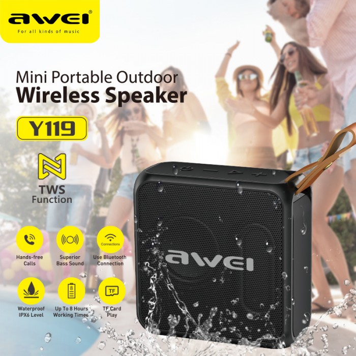 Awei Y119 TWS Portable Series Mini Portable Outdoor Wireless Speaker ...